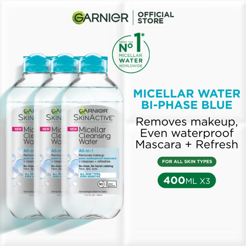 Garnier Micellar Bi-Phase Blue Triple | Shopee Singapore