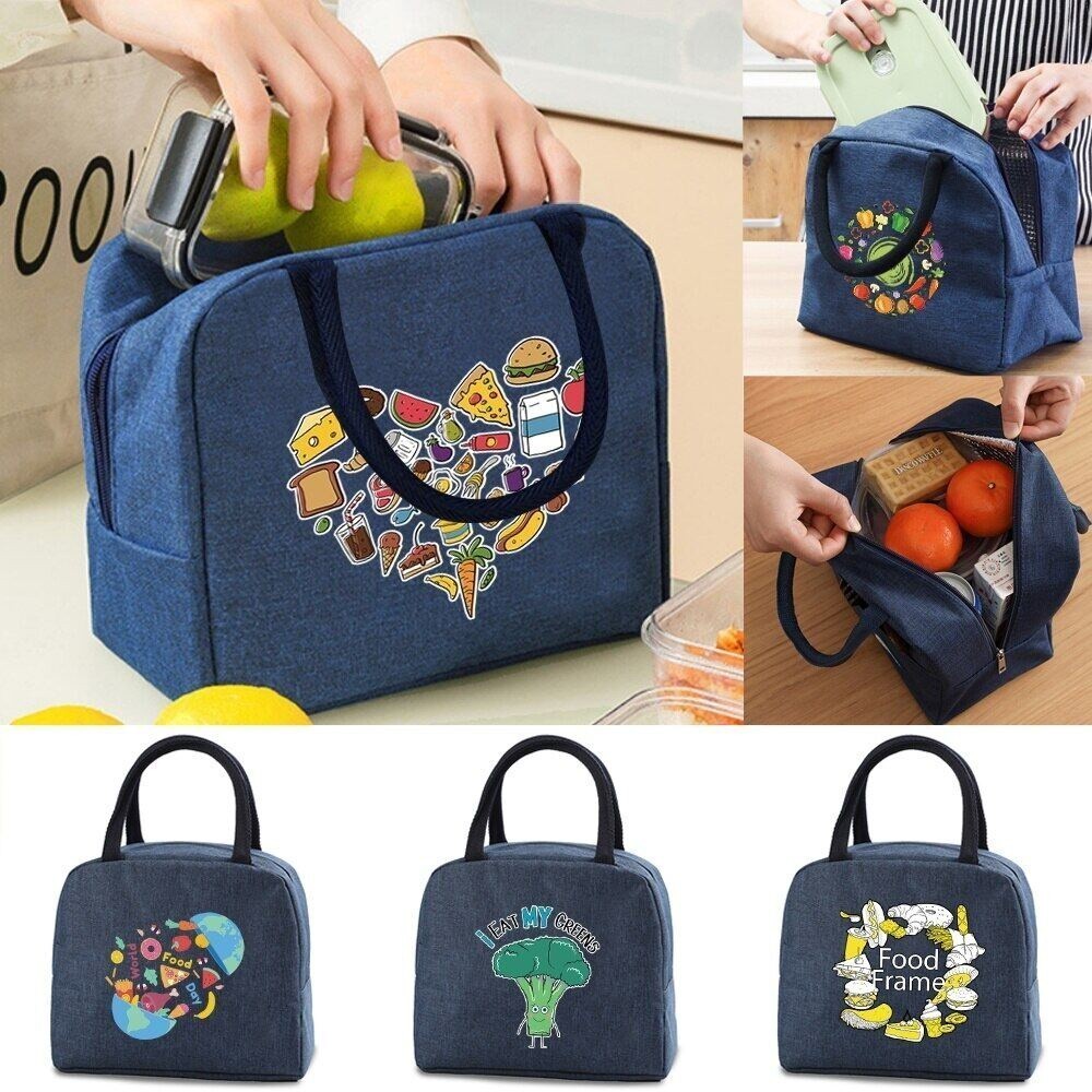 Lunch Dinner Bag Women's Work Thermal Box Canvas Packet Lunch Insulated ...