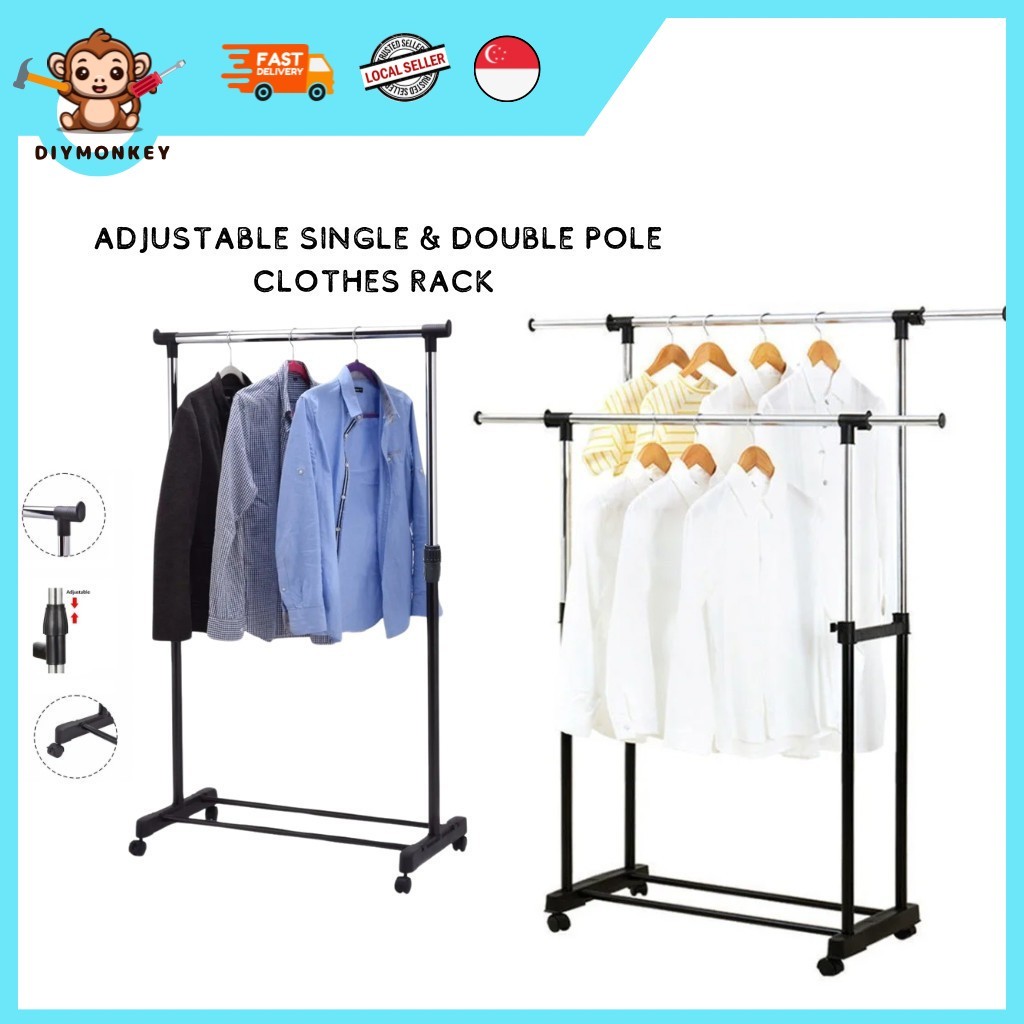 (DIYMONKEY) Clothes Rack Durable Lightweight Laundry Hanger Closet ...