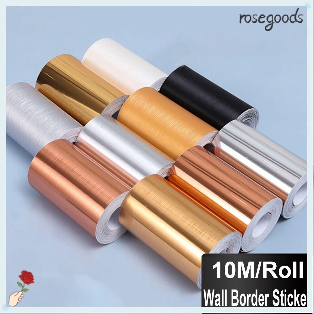 ROSEGOODS1 10M/Roll Wall Border Sticker, Waterproof Self-adhesive Waist ...