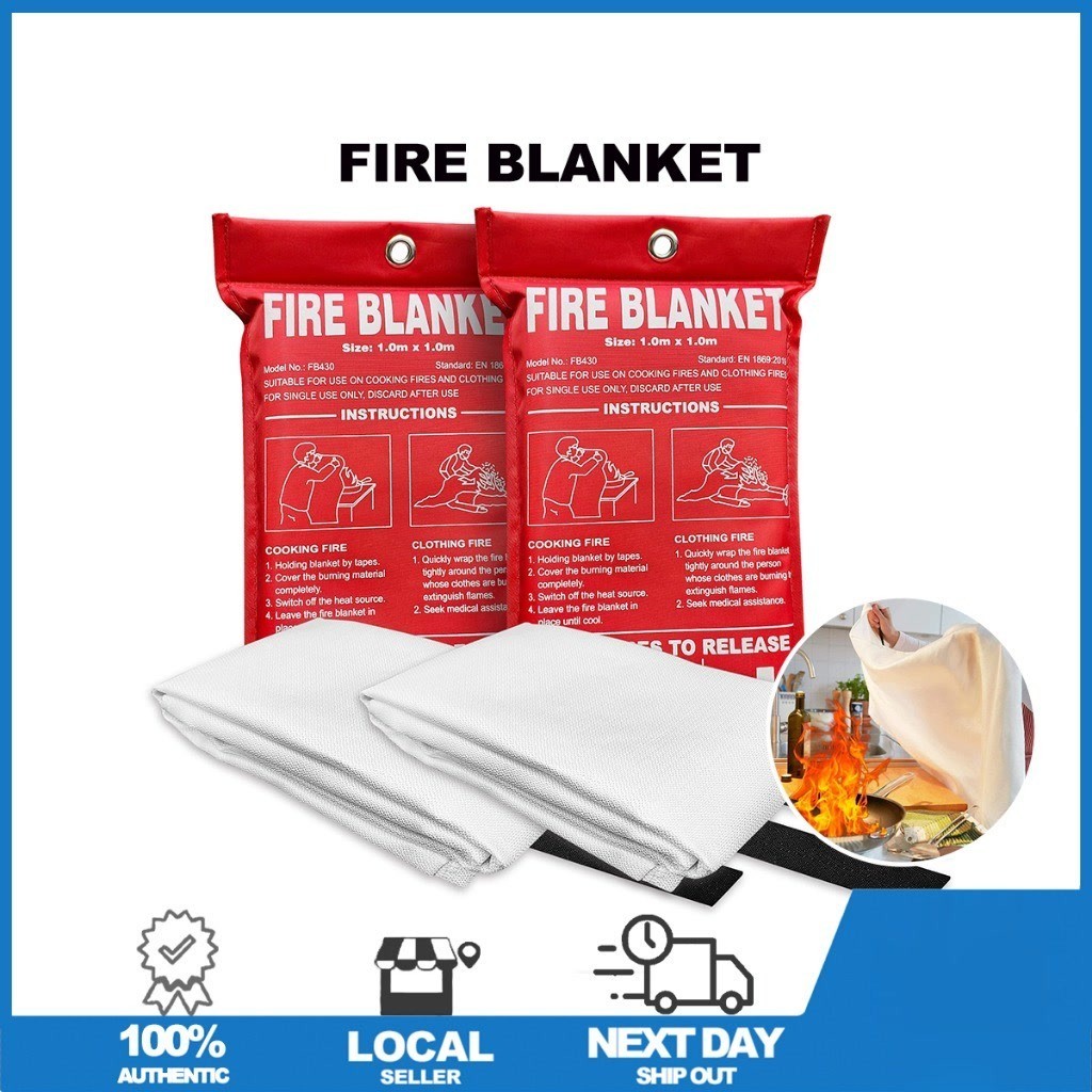 [SG] Safety Fire Blanket Large Size/ Fibreglass Fire Cloth for Kitchen ...