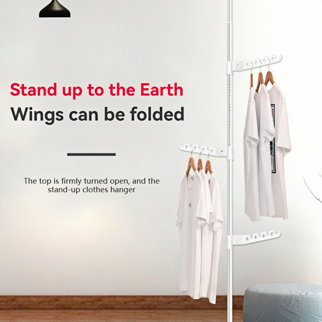 Floor Standing Hanger Metal Bags Coat Hat Rack Multifunctional Top-to ...