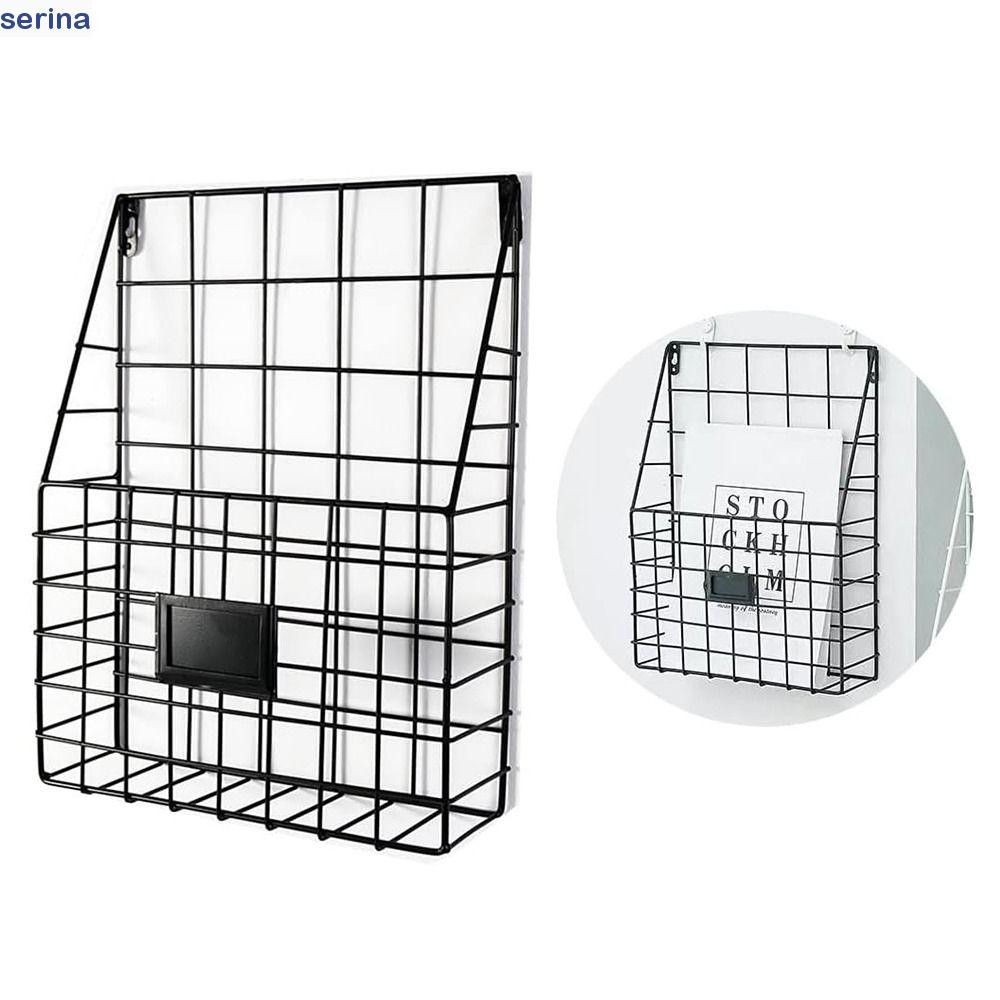 SERINA Magazine File Holder, Handle Metal Mesh Mail Organizer, Portable ...