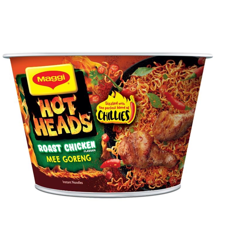 Maggi Hot Heads Roast Chicken Mee Goreng Bowl 98g | Shopee Singapore