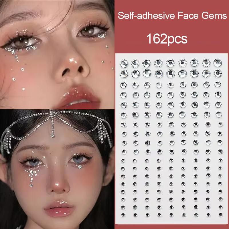 【Ready Stock】162grain Self-Adhesive Face Gems for Makeup Festival ...