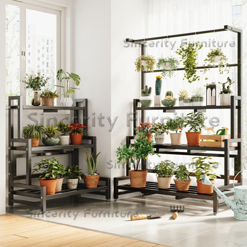 Stainless Steel Flower Rack Indoor/Outdoor Metal Plant Rack Ladder ...