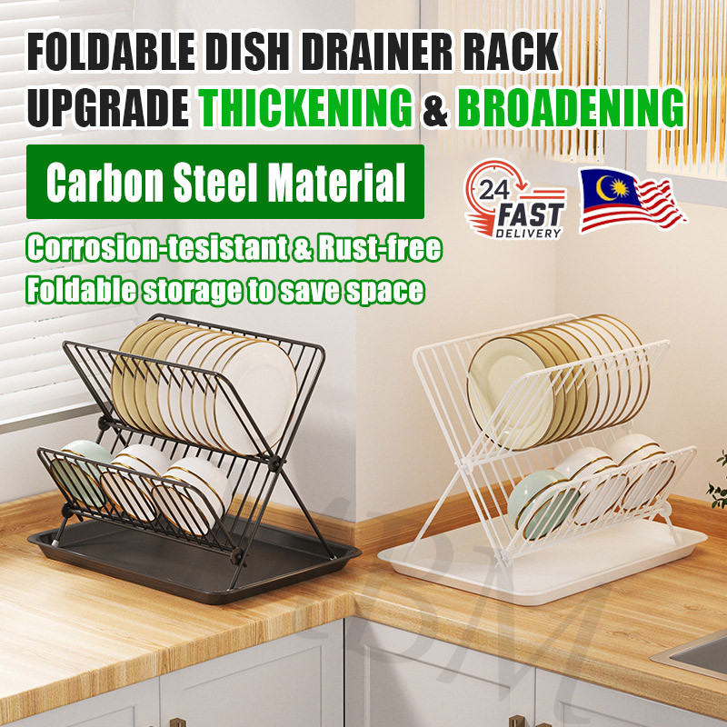 Foldable Dish Drainer Rack X Shape Dish Drainer Plate Rack Dish Bowls ...