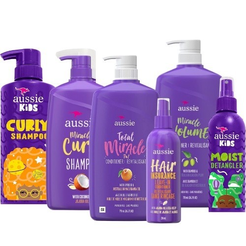 Aussie Total Miracle Moisture Curly Kids Shampoo Conditioner Detangler ...