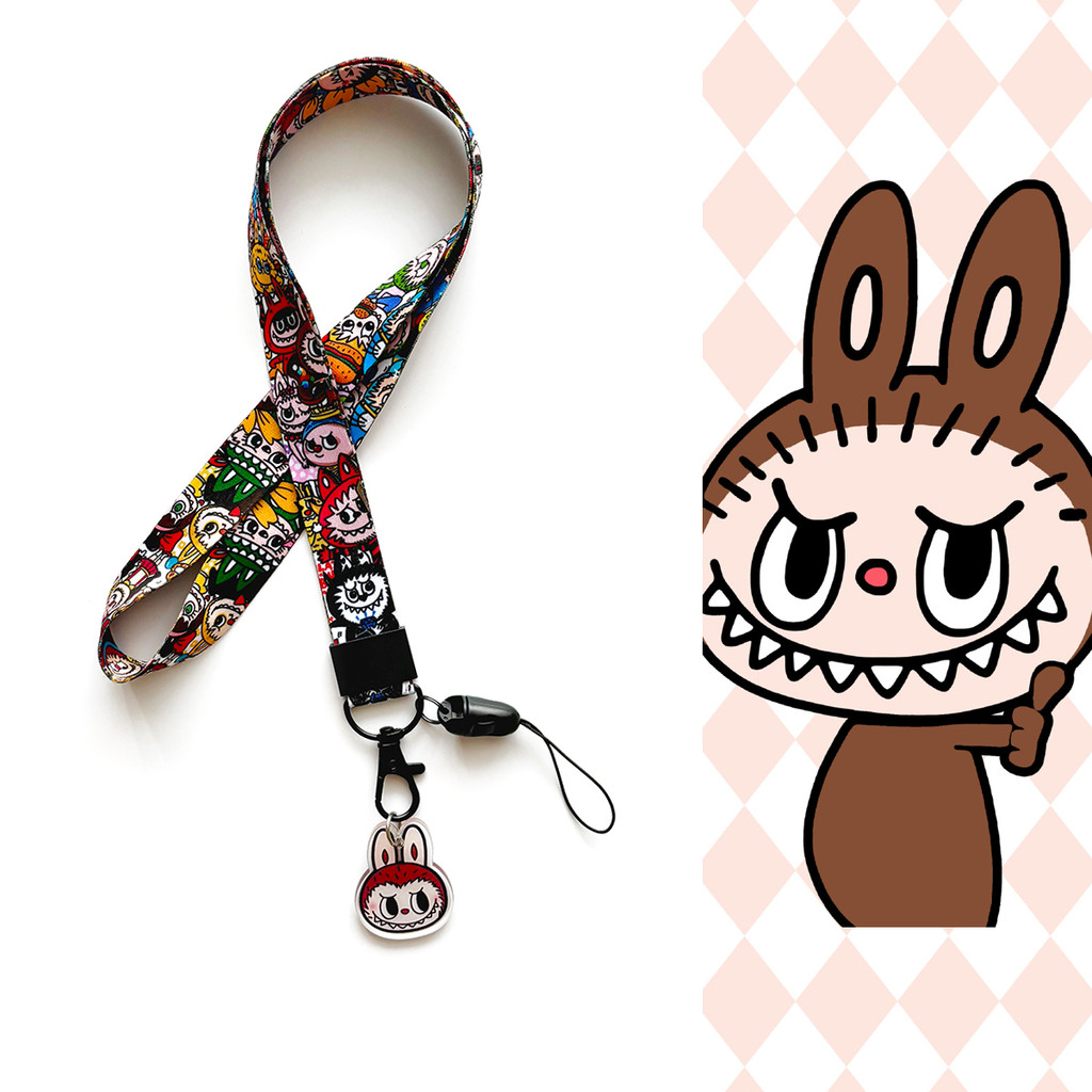 Y&P| Labubu Lanyard Cartoon Anti-Loss Hanging Rope ID Card Strap Name ...