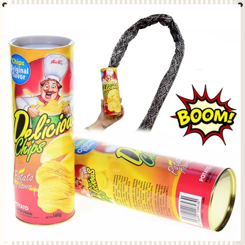 Potato Chips Snake Toy Trick Potato Chip Can Jump Snake Novelty Joke ...