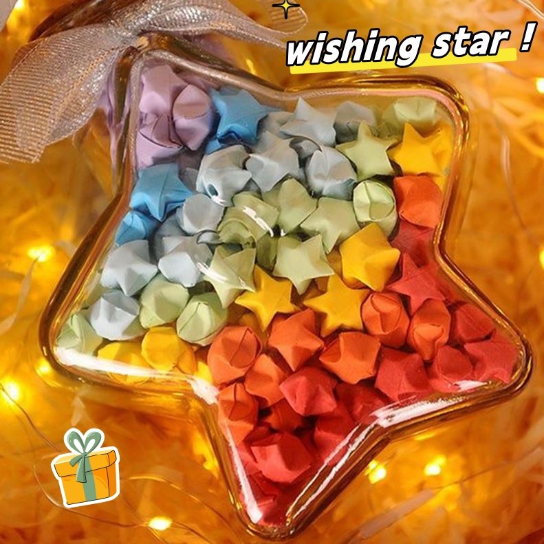 Valentine's Day Candy Color Origami DIY Paper Star Origami Glass ...