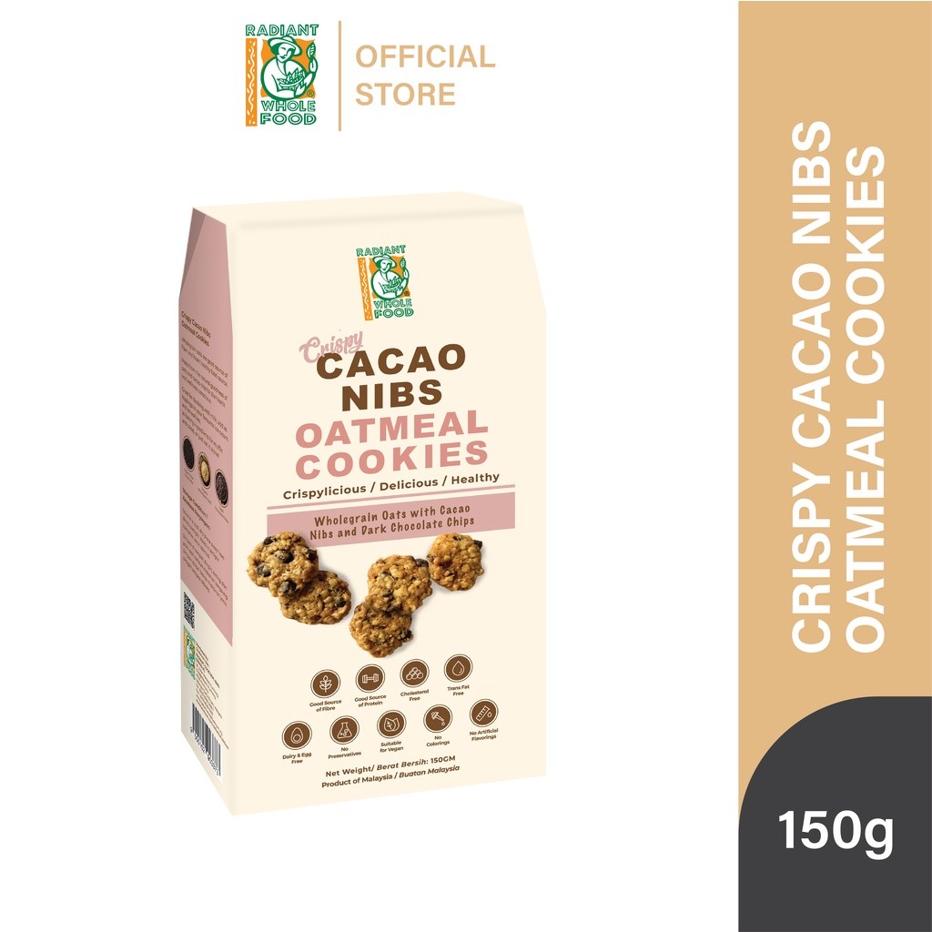 Radiant Crispy Cacao Nibs Oatmeal Cookies (150g) | Shopee Singapore