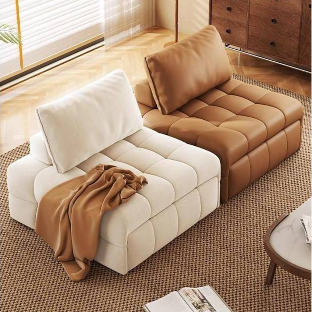 Japanese style puff single person folding sofa bed 2023 new small unit ...