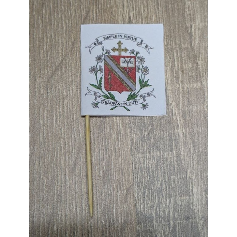 School flags logo school crest toothpick cake topper party cake topper ...