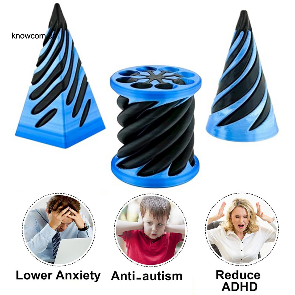 kn 3d Printing Spiral Toy Mini Pyramid Fidget Toy 3d Printed Spiral ...