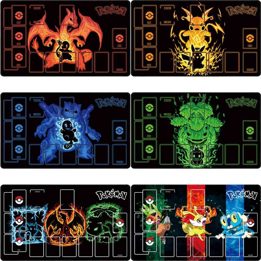 Pokemon 60X35Cm Card Mat Charizard Pikachu Squirtle Bulbasaur Dedicated ...