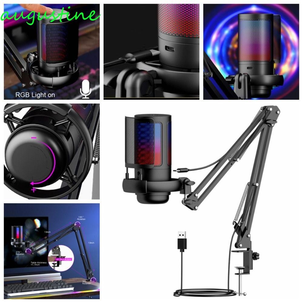 AUGUSTINE USB Microphone with Arm Stand, Noise Reduction Articulated ...