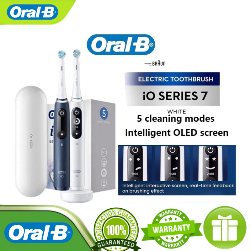 Oral-B iO7 Replacement Brush Heads (4-Pack) Genuine 3D Round Brush ...