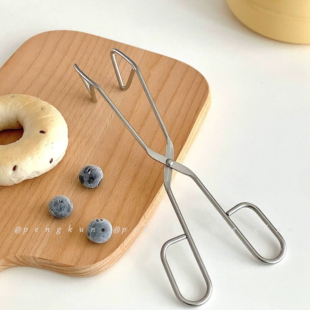 Ins Style 304 Stainless Steel Barbecue Tongs Household Baking Bread ...