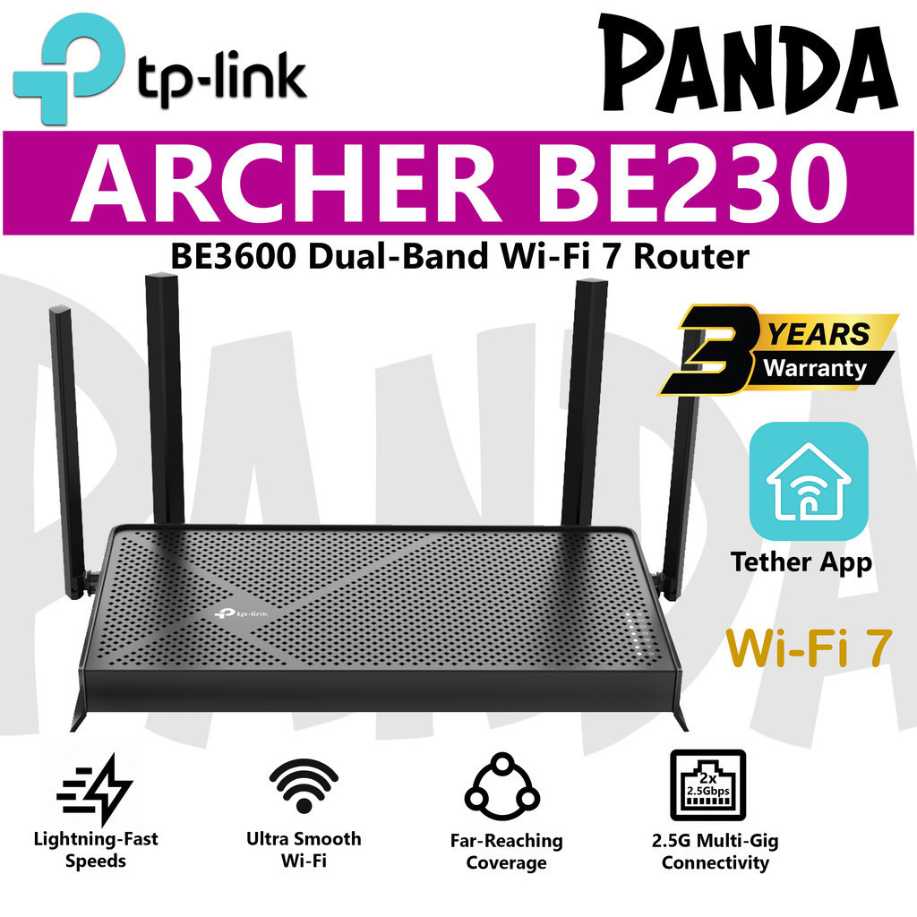 TP-Link BE3600 Dual-Band Wi-Fi 7 Router (Archer BE230) | Shopee Singapore