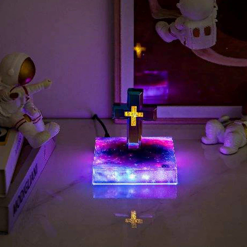 Cross Lamp Floating Bible Night Light Colorful Magnetic Levitation ...