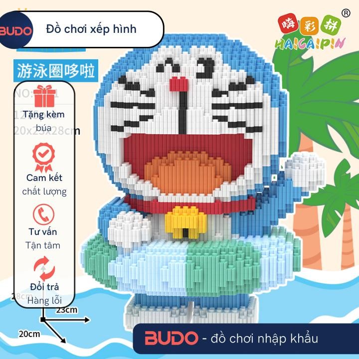 Doraemon Model Assembly Toy Doremon swimming float beach sunbathing ...