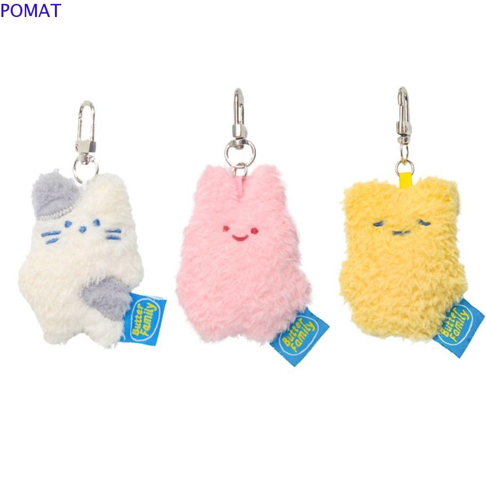 POMAT Butter Rabbit Cut Plush Keychain, PP Cotton Plush Cartoon Butter ...