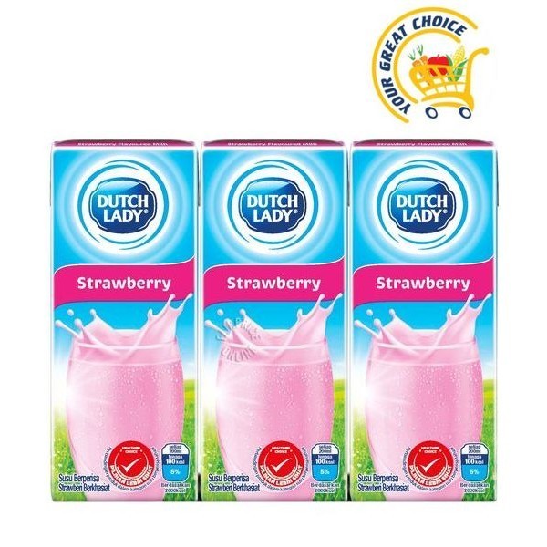 Dutch Lady Uht Milk Strawberry 6 x 200ml | Shopee Singapore