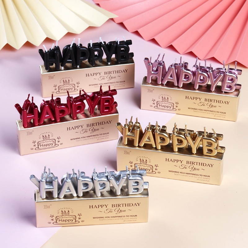 Kek Lilin Huruf 13pcs/Box Happy Birthday Candle Cake Topper Letter ...