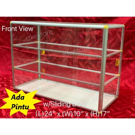 Acrylic Food Display Case w/Sliding Door / Food Display Rack With ...