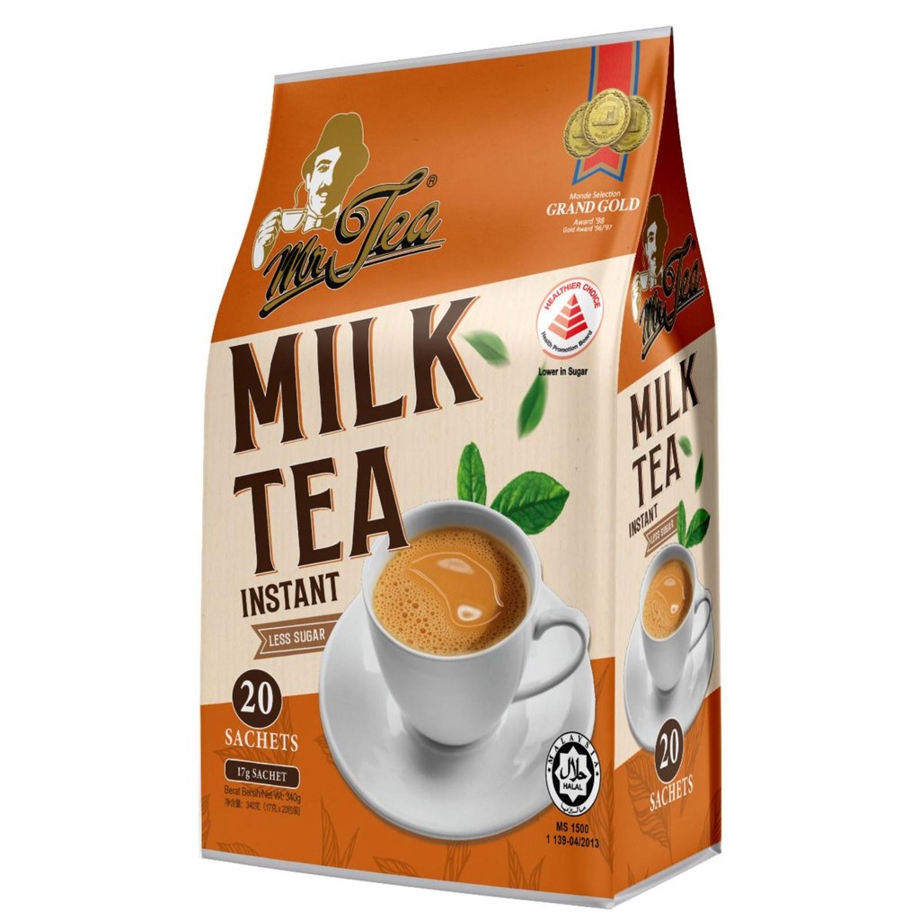 Mr Tea Instant Milk Tea Less Sugar, 18x17g | Shopee Singapore