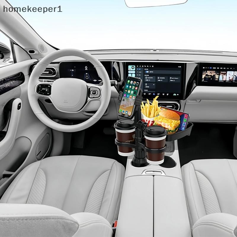 [new] 3-in-1 Detachable Car Cup Holder Tray-Expandable Food Table With ...