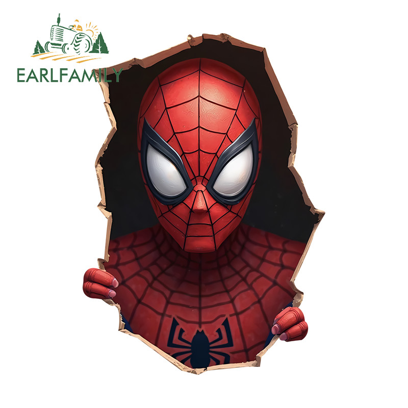 EARLFAMILY Spider-Man Peeker Car Stickers Humorous Motorcycle ...