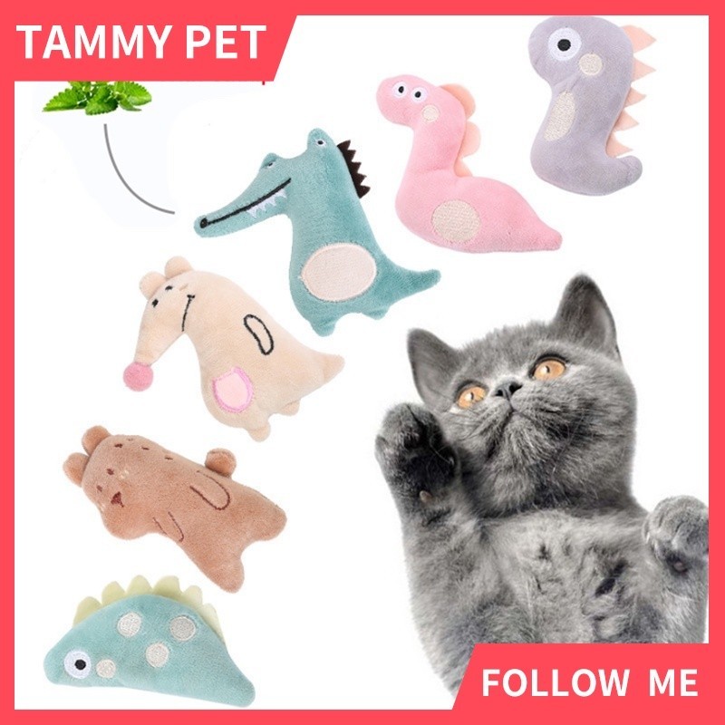 Cat Toy Mini Cat Catnip Toys Funny Interactive Plush Cat Teeth Toys Pet ...
