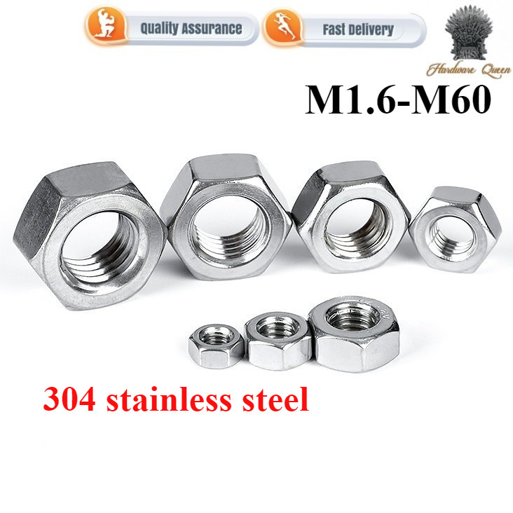 【1QP1】Hex Nut SUS304不锈钢六角螺母 Stainless Lock Nut M1.0M1.6/M2/M2.5/M3/M4 ...