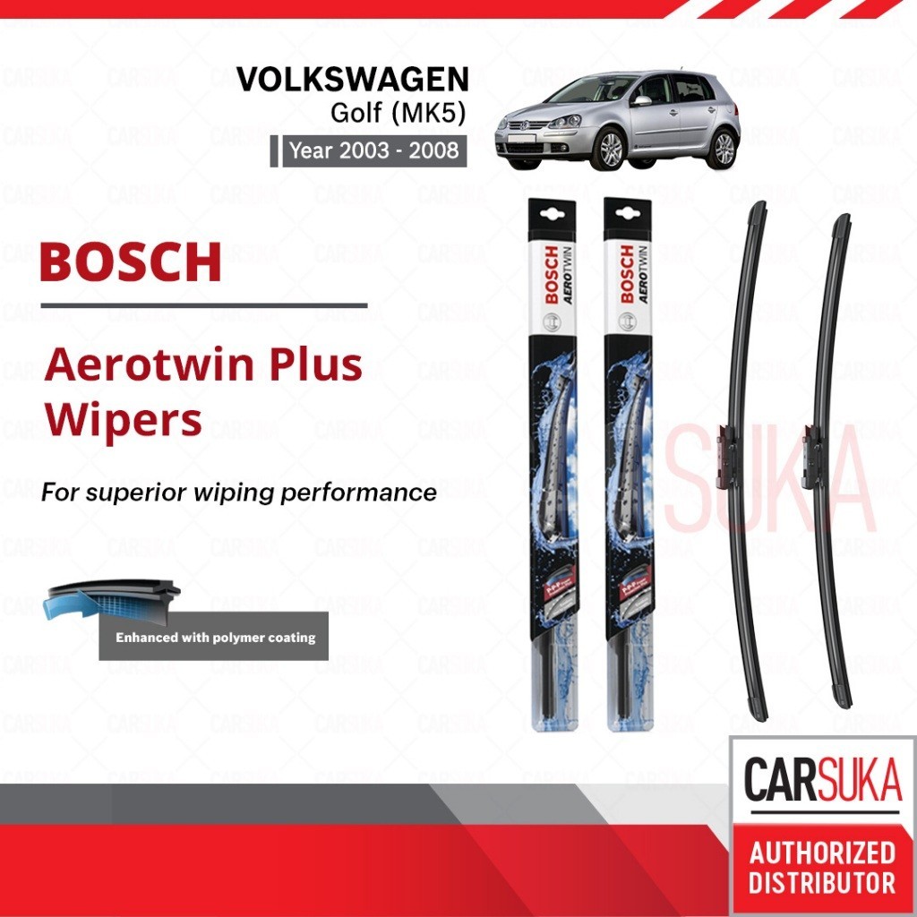 Bosch Aerotwin Plus Multi Clip Wiper Set for Volkswagen Golf MK5 (24 ...