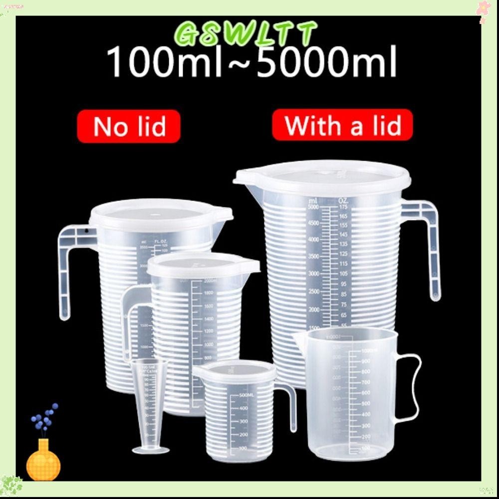 GSWLTT Graduated Measuring Cup, Plastic Laboratory Beaker, Liquid ...