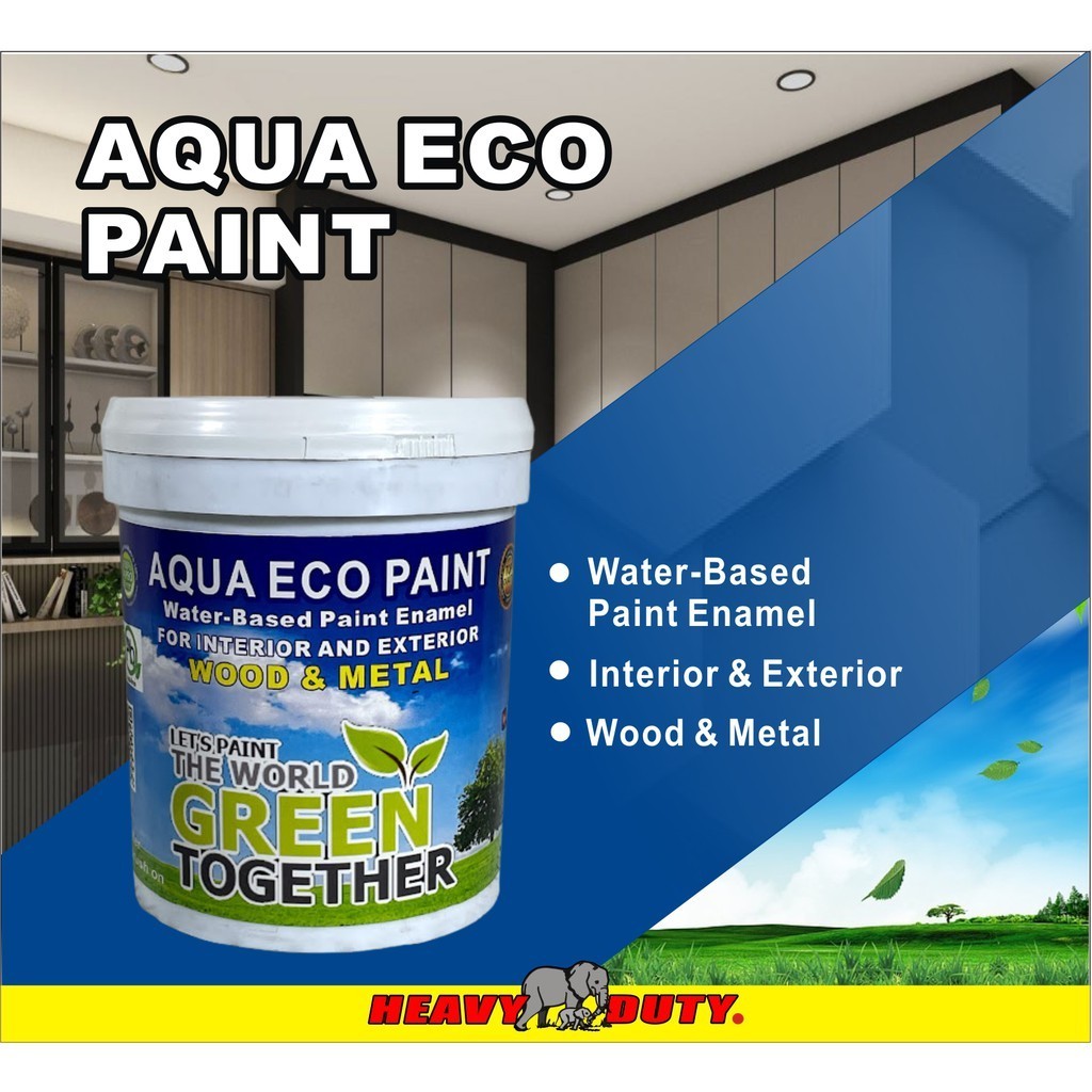 1L AQUA ECO PAINT / WATER-BASED PAINT ENAMEL / WOOD & METAL / INTERIOR ...