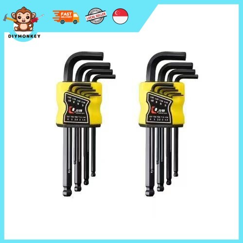 (DIY MONKEY) 9pcs Rust Resistant Allen Key Set Hex Key Tool Bicycle ...