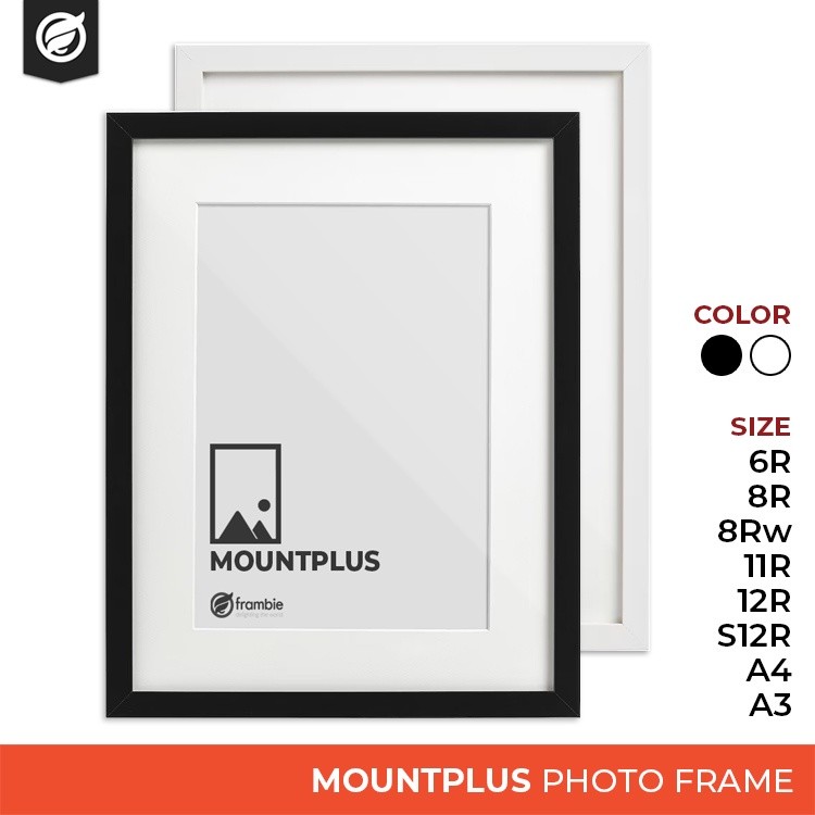 Frambie MOUNTPLUS Photo Frame 6R, 8R, 11R, A4, A3 | Wooden Black White ...