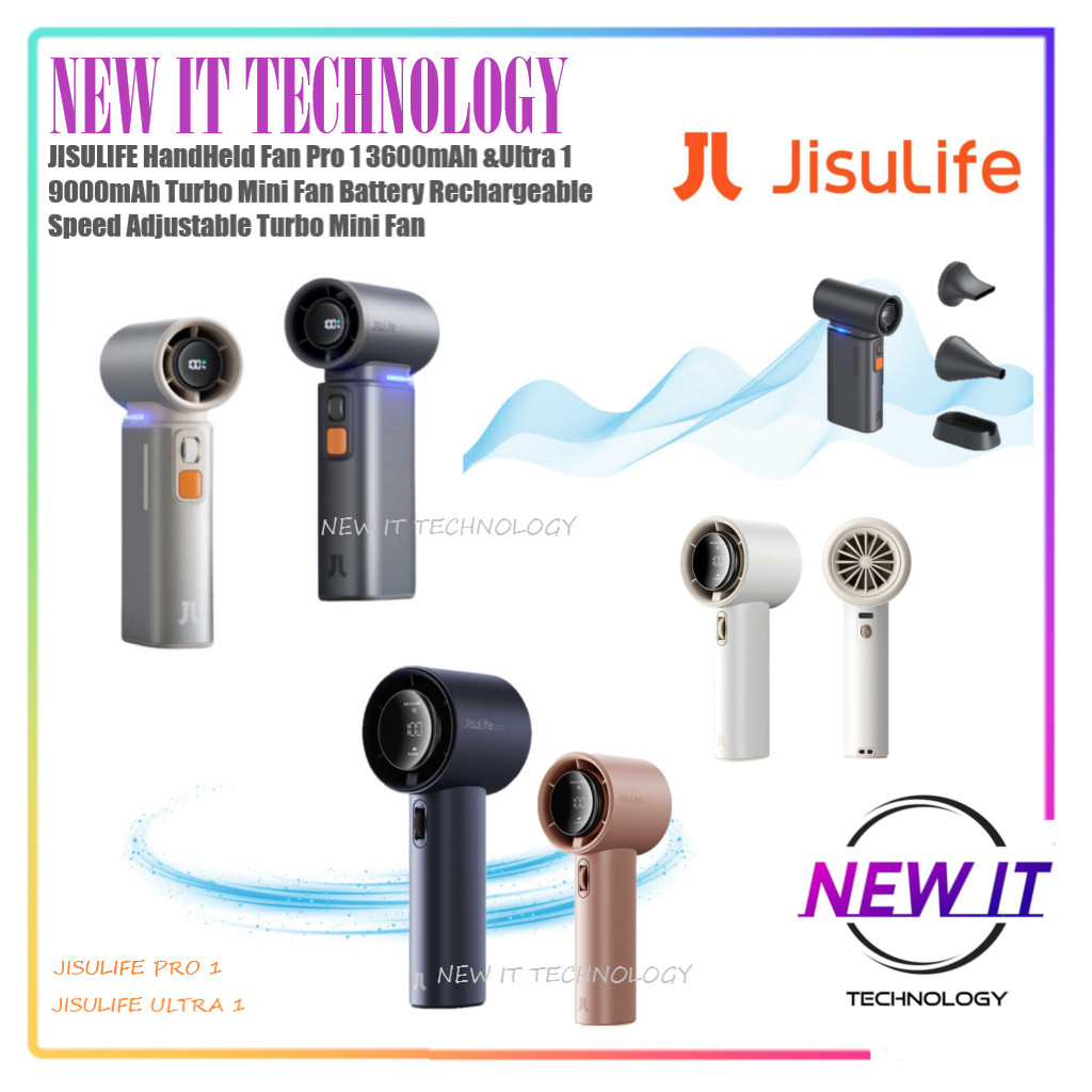 JISULIFE HandHeld Fan Pro 1 3600mAh & Pro 1S 5000mAh & Ultra 1 & Ultra ...