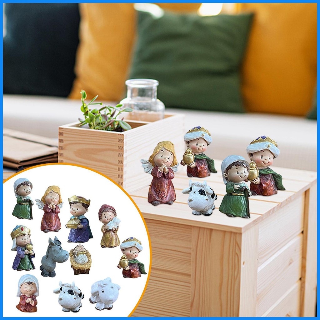 Nativity Scene Set Set Of 11 Toddler Toy Nativity Set Hand-Painted ...
