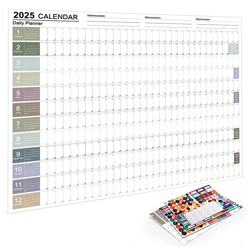2025 Yearly Wall Calendar, Full Year Calendar One Page, Annual Year ...