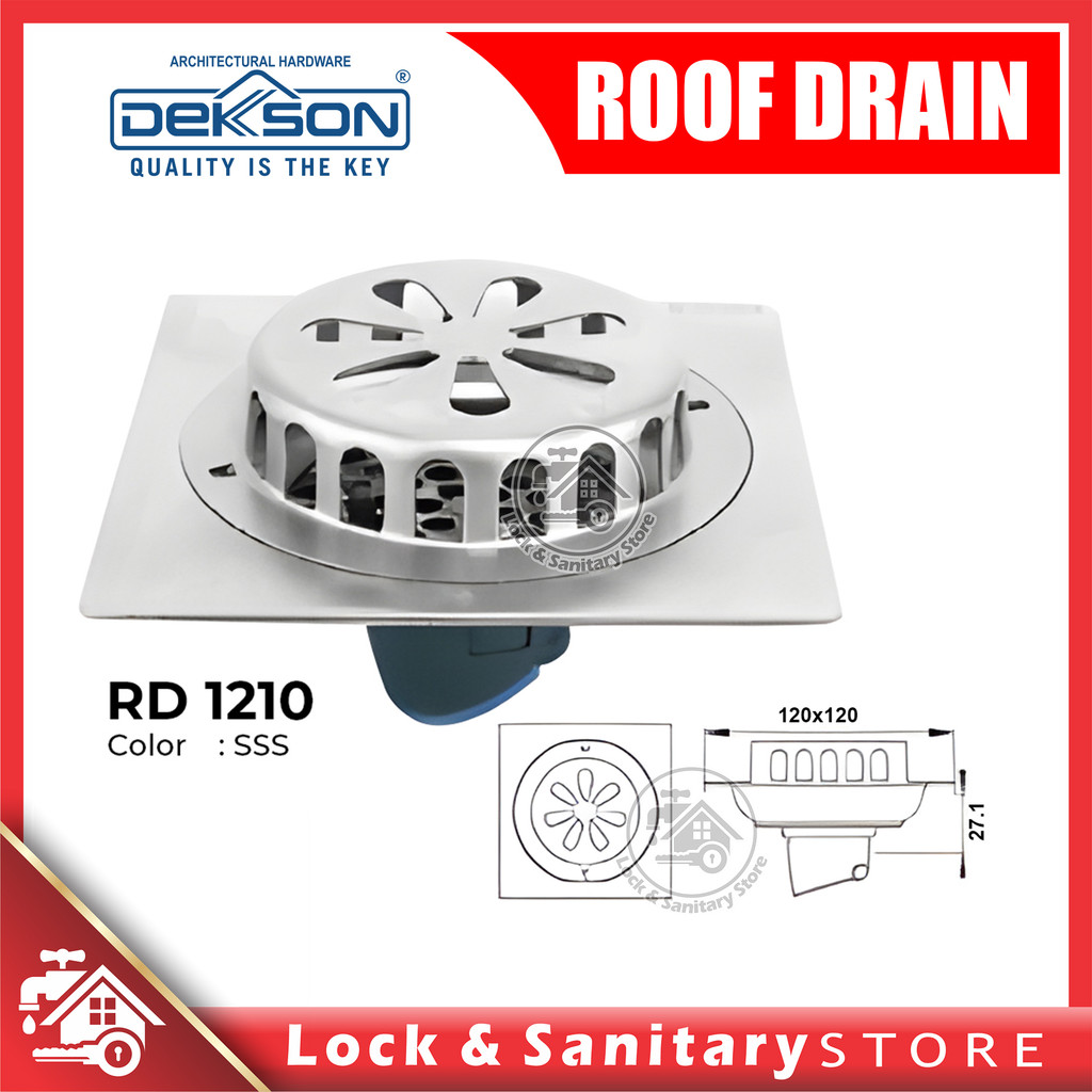 ROOF DRAIN SUS 304 DEKKSON RD 1210 SSS Roof Tile Water Gutter Filter ...