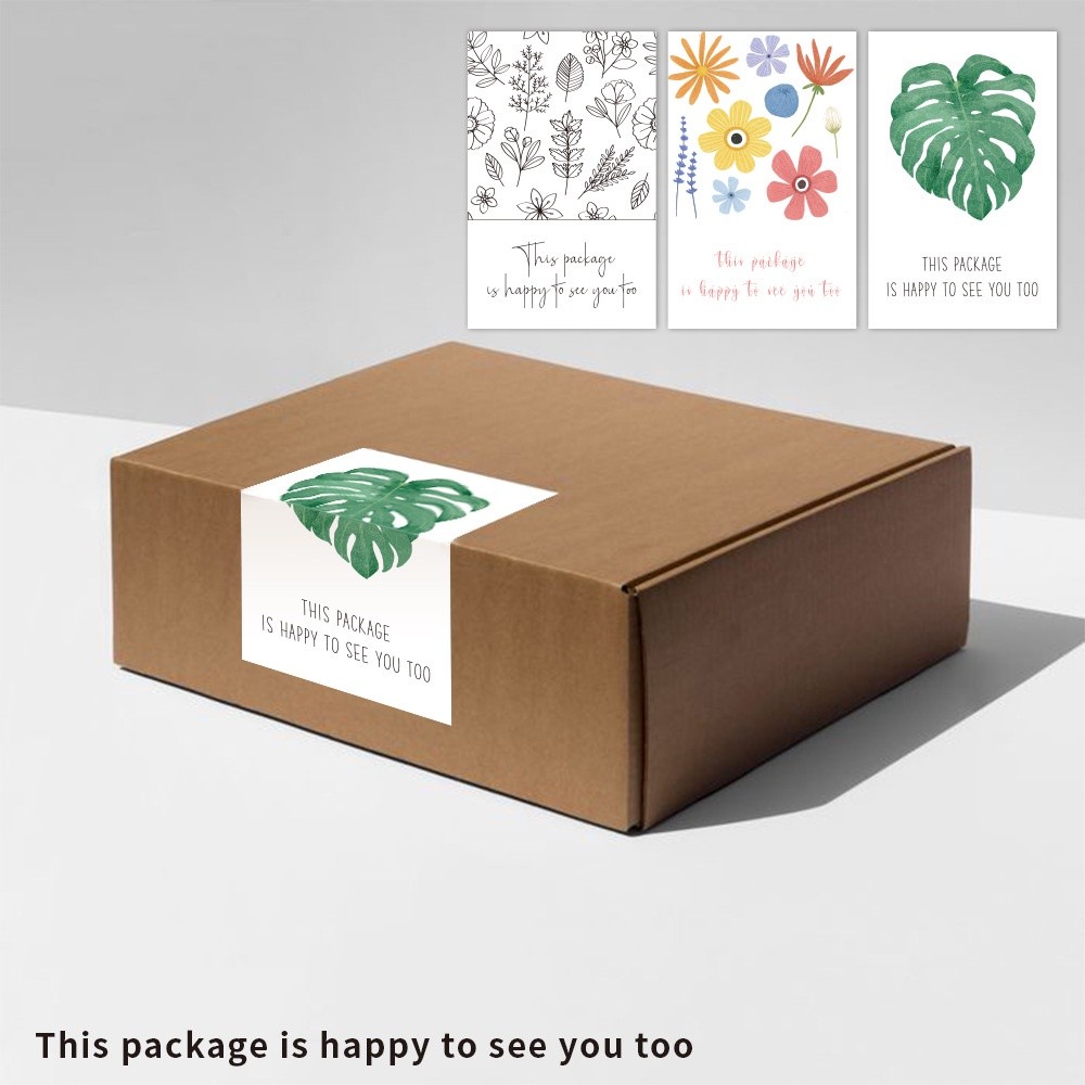 50Pcs/Pack "This Package Is Happy To See You Too" Flower Stickers Seal ...