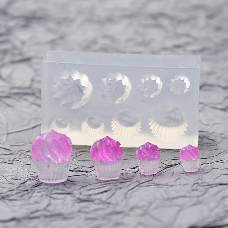 Mini Resin Clay Silicone Mold Cone Tart Cookie DIY Ultra-light Clay ...