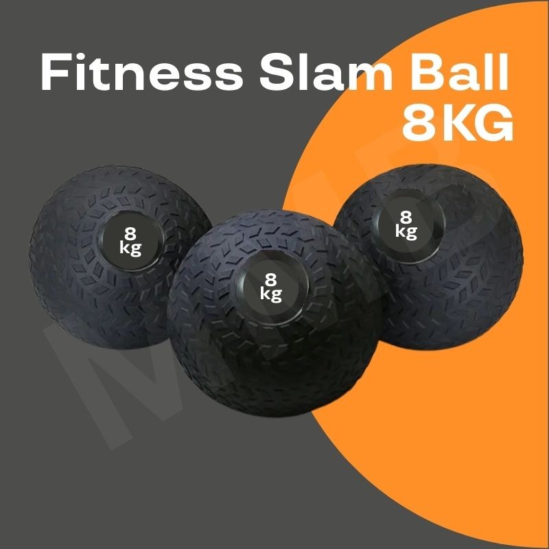 Slam Ball 8kg - Durable Rubber Fitness Exercise Ball for Strength ...