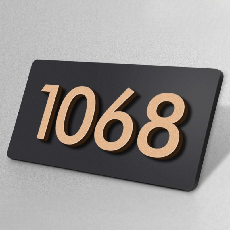 Simplified gold digital signag Number Plate Customize Plate Rumah ...