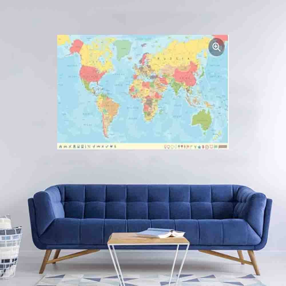 Education Map World Map Wall posters Large Size Map pictures painting ...