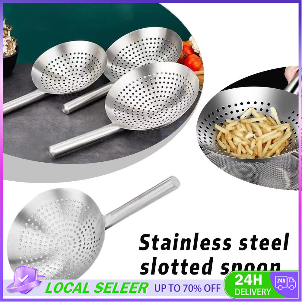 Stainless Steel Colander Skimmer Spoon Kitchen Mesh Sieve Spoon Flour ...